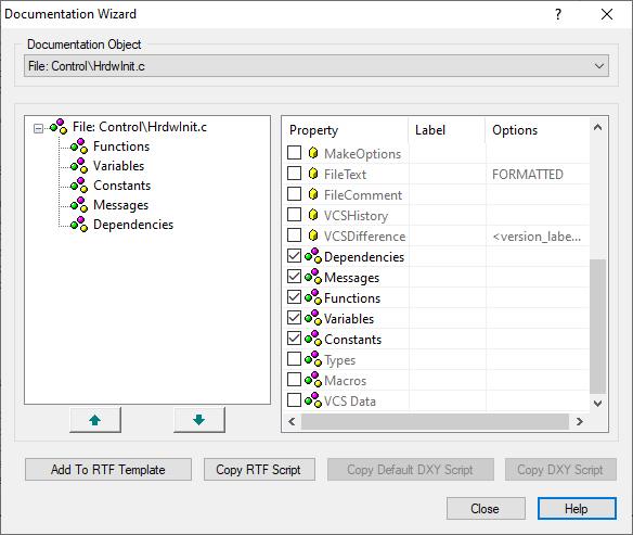Editing a Documentation Template - DAC Manual